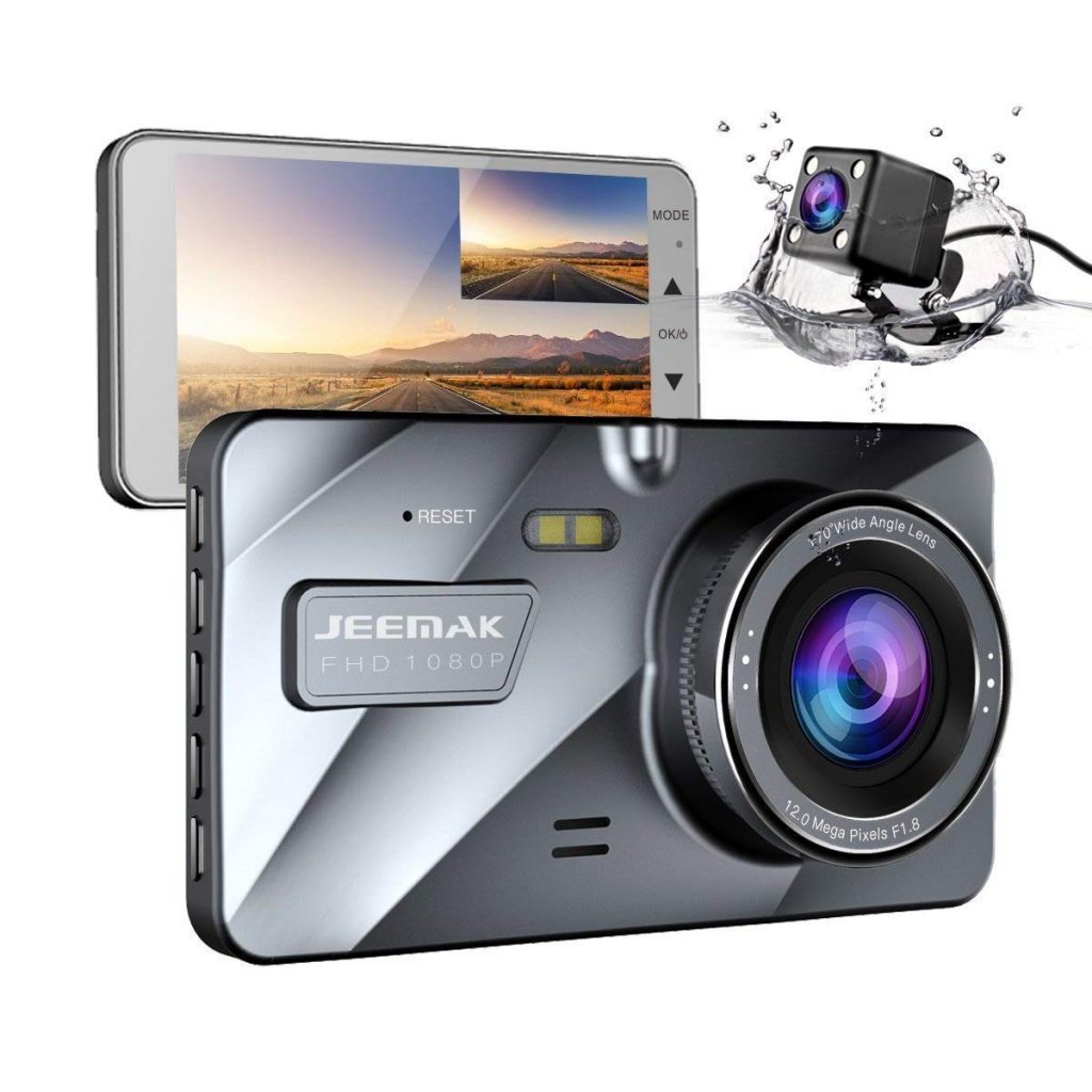 Jeemak Dual Lens Dash Cam Front and Rear 1080P Dashboard Camera ...