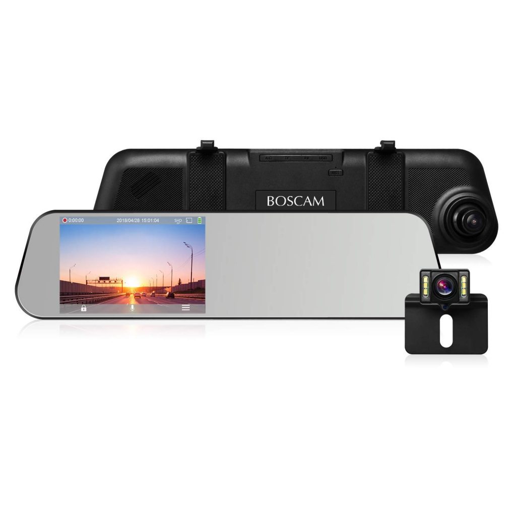 BOSCAM Mirror Dash Cam FHD 1080P, Waterproof Reverse Camera – DashcamBD